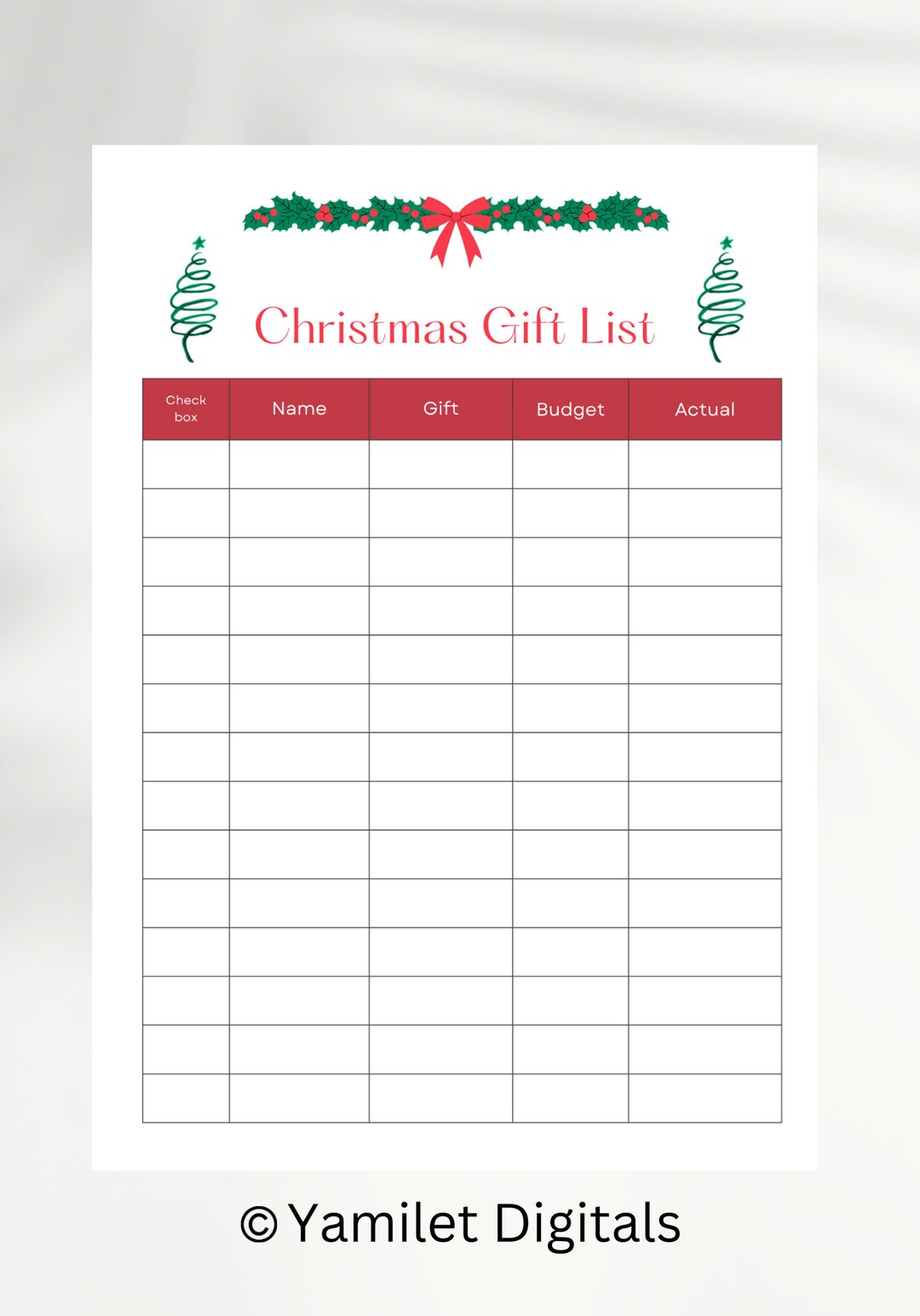 NEW Christmas Gift List Printable | Editable PDF | Christmas Planner ...