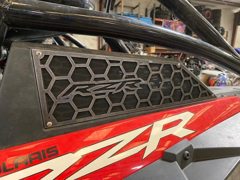 Custom Steel “honeycomb” Polaris RZR Intake Bezel Cover 2017-2023 Turbo ...