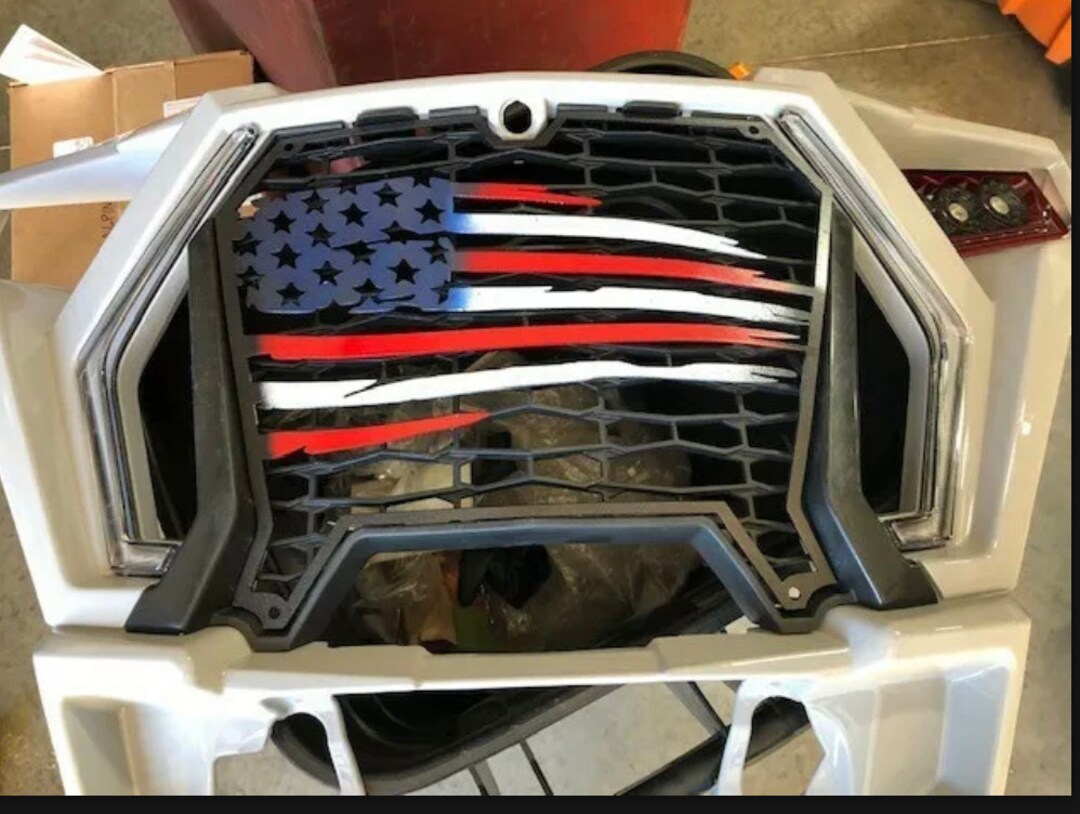 Custom Steel “american Flag” Polaris RZR Grill Insert 2018-2023 Turbo S ...