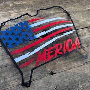 Custom Steel “‘merica” Tattered Flag Polaris RZR Grill Insert 2018-2023 ...