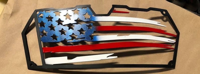 Custom Steel “tattered Flag” Polaris RZR Grill Insert 2019-2023 1000XP ...