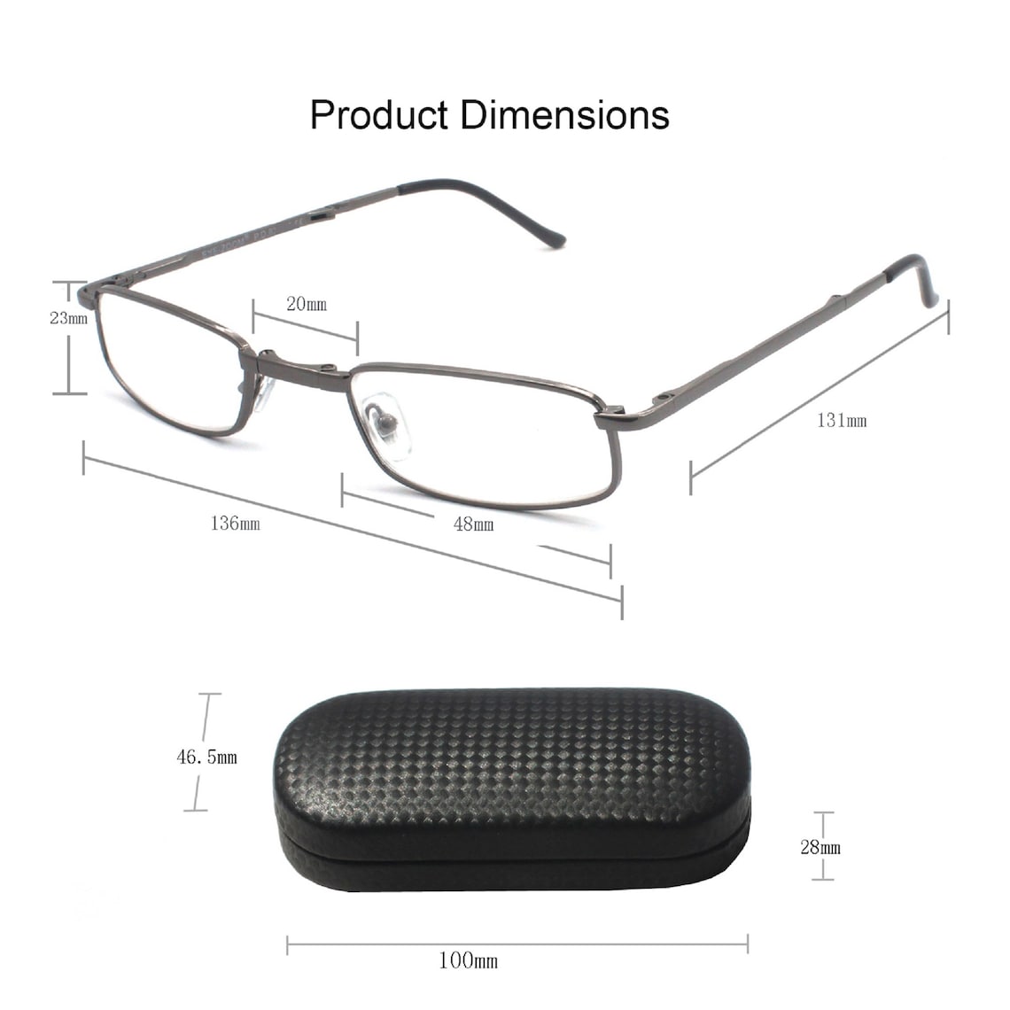 Folding Reading Glasses 3-pair Set: Compact Metal Frame With Cases - Etsy