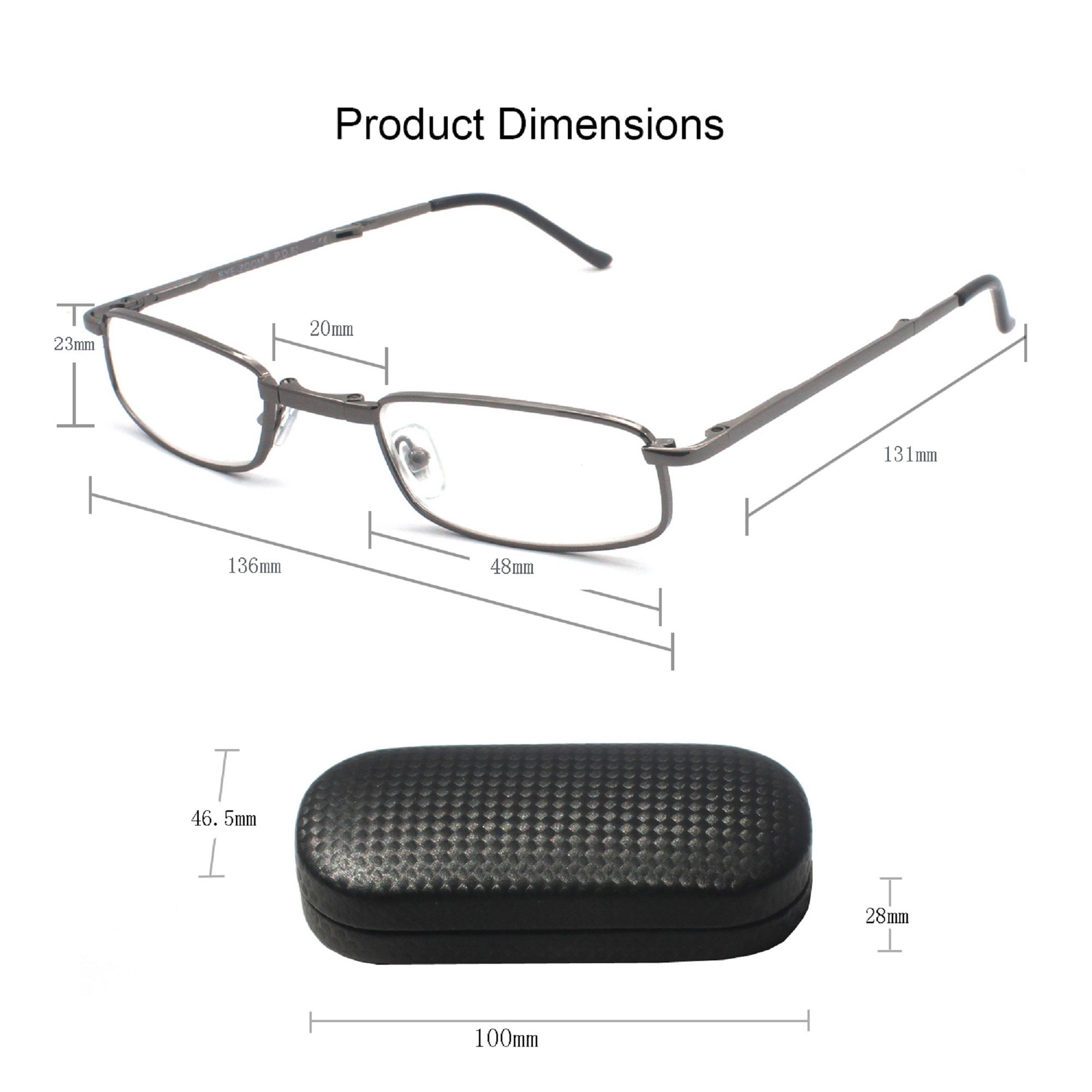 Folding Reading Glasses 3-pair Set: Compact Metal Frame With Cases - Etsy
