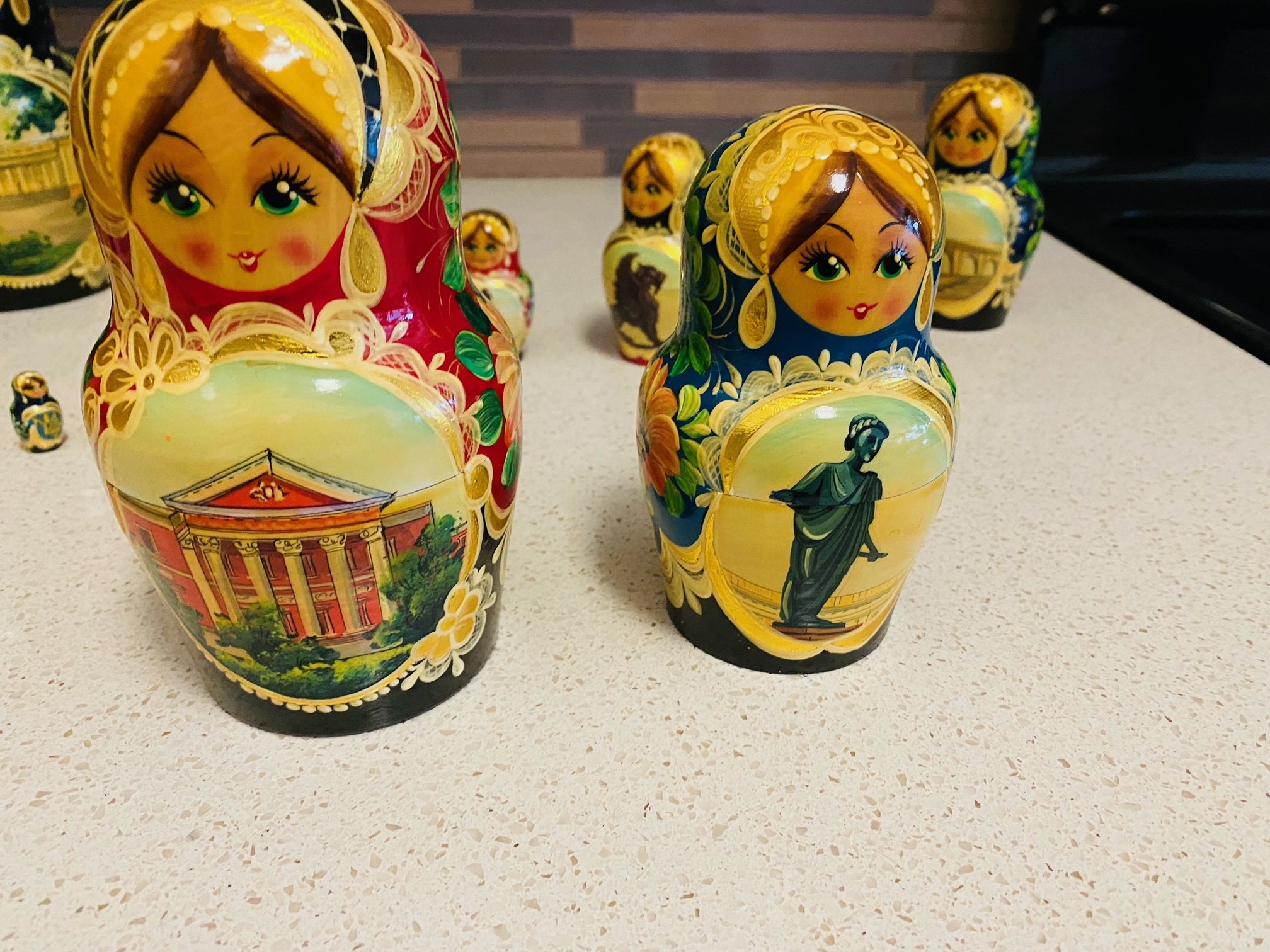 Hand Painted Unique 14-piece Ukraine Odessa Matroshka Matryoshka ...