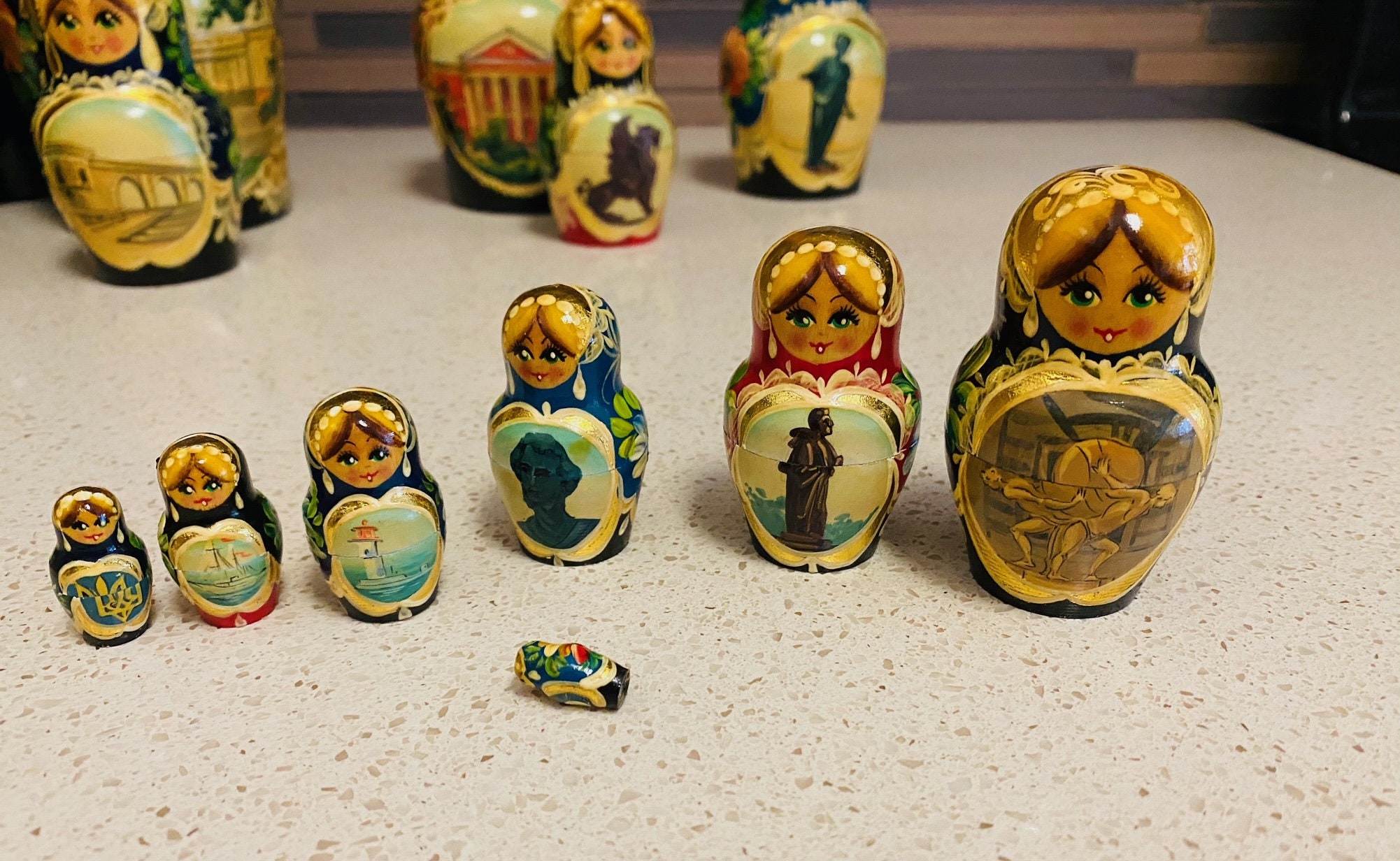 Hand Painted Unique 14-piece Ukraine Odessa Matroshka Matryoshka ...