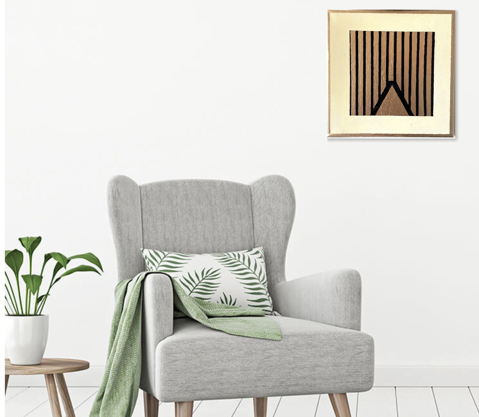 Rain on Pyramid Hand-made Acrylic Painting, 12x12, Cozy Home Decor ...