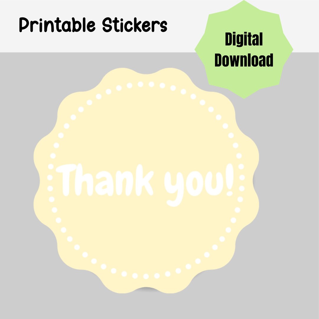 Printable Stickers/digital Download/thank-you Stickers/pastel - Etsy