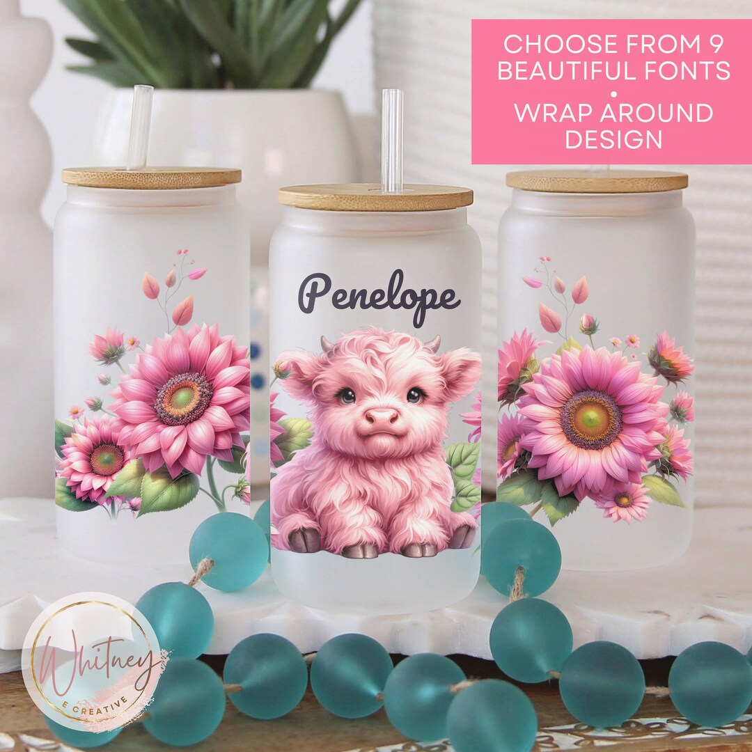 Highland Cow Glass Tumbler, Country Girl Cow Glass Can, Custom Cow ...