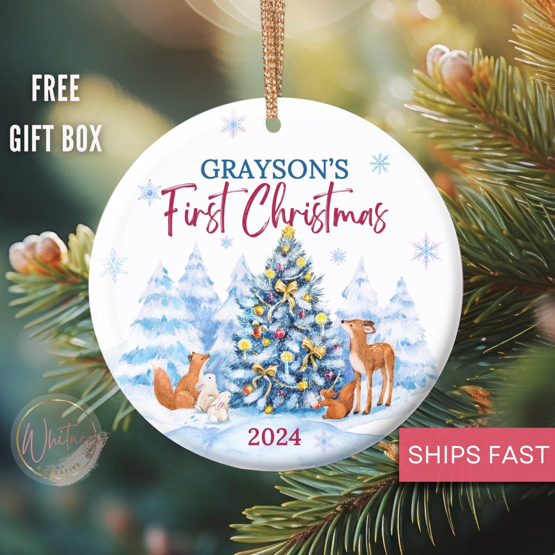 Personalized Babys First Christmas Ornament, Custom Baby First Ornament ...