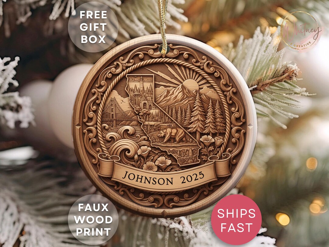 Personalized California Ornament, Custom California Souvenir Ornament ...