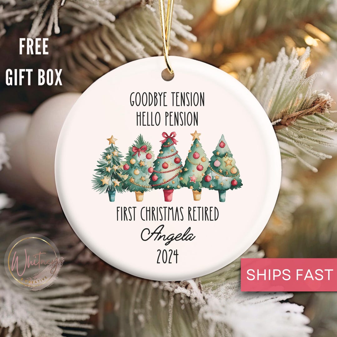Personalized Retirement Ornament, Custom Retirement Hello Pension ...
