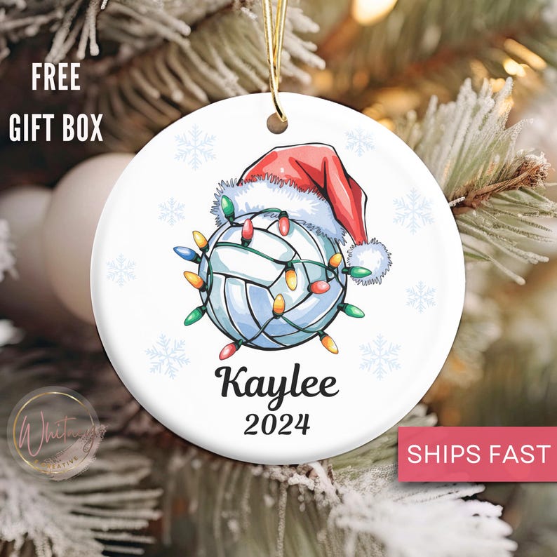 Personalized Volleyball Christmas Ornament, Custom Volleyball Christmas ...