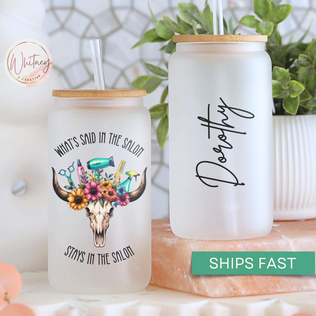 Personalized Hair Stylist Tumbler, Custom Hair Dresser Frosted Glass ...