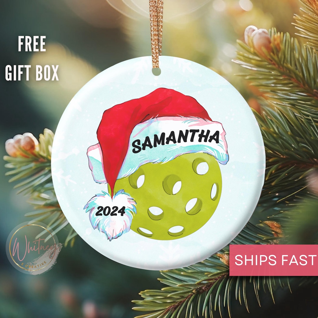 Personalized Pickleball Ornament, Custom Pickleball Player Ornament ...
