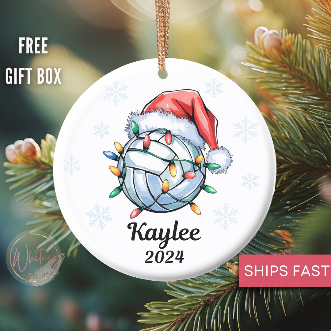 Personalized Volleyball Christmas Ornament, Custom Volleyball Christmas ...