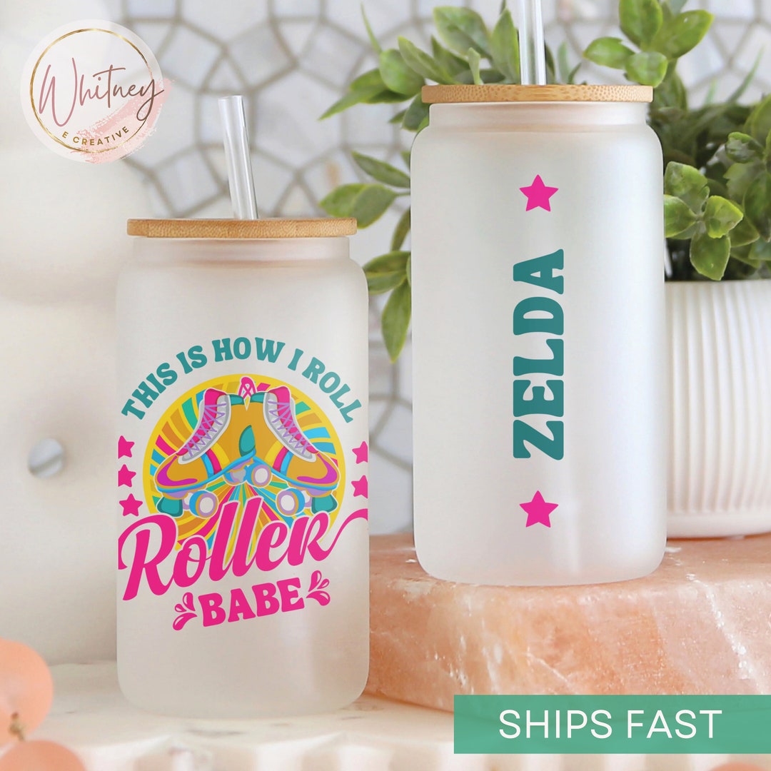 Personalized Roller Skater Tumbler, Custom Roller Skater Frosted Coffee ...