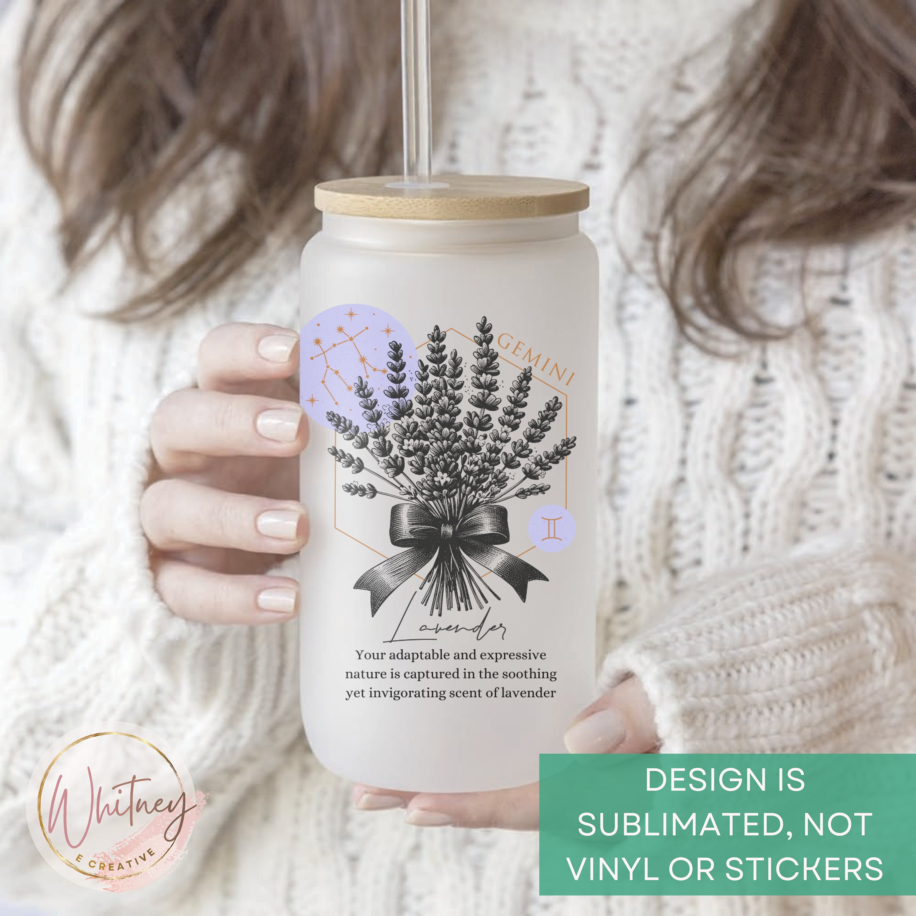 Custom Zodiac Glass Cup, Personalized Zodiac Birth Flower Astrology ...