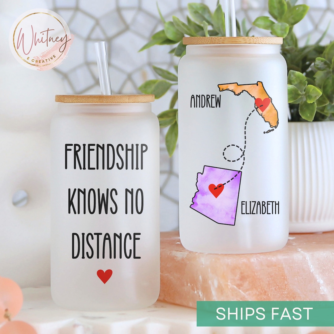 Personalized Long Distance Friendship Tumbler, Long Distance State to ...