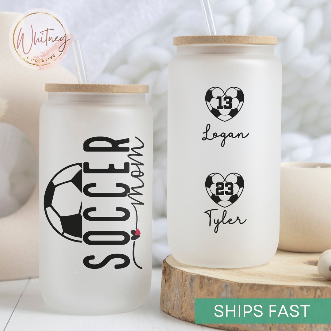 Personalized Soccer Mom Tumbler, Custom Soccer Mom Frosted Iced Coffee ...