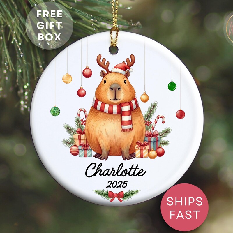 Cute Christmas Capybara - Etsy