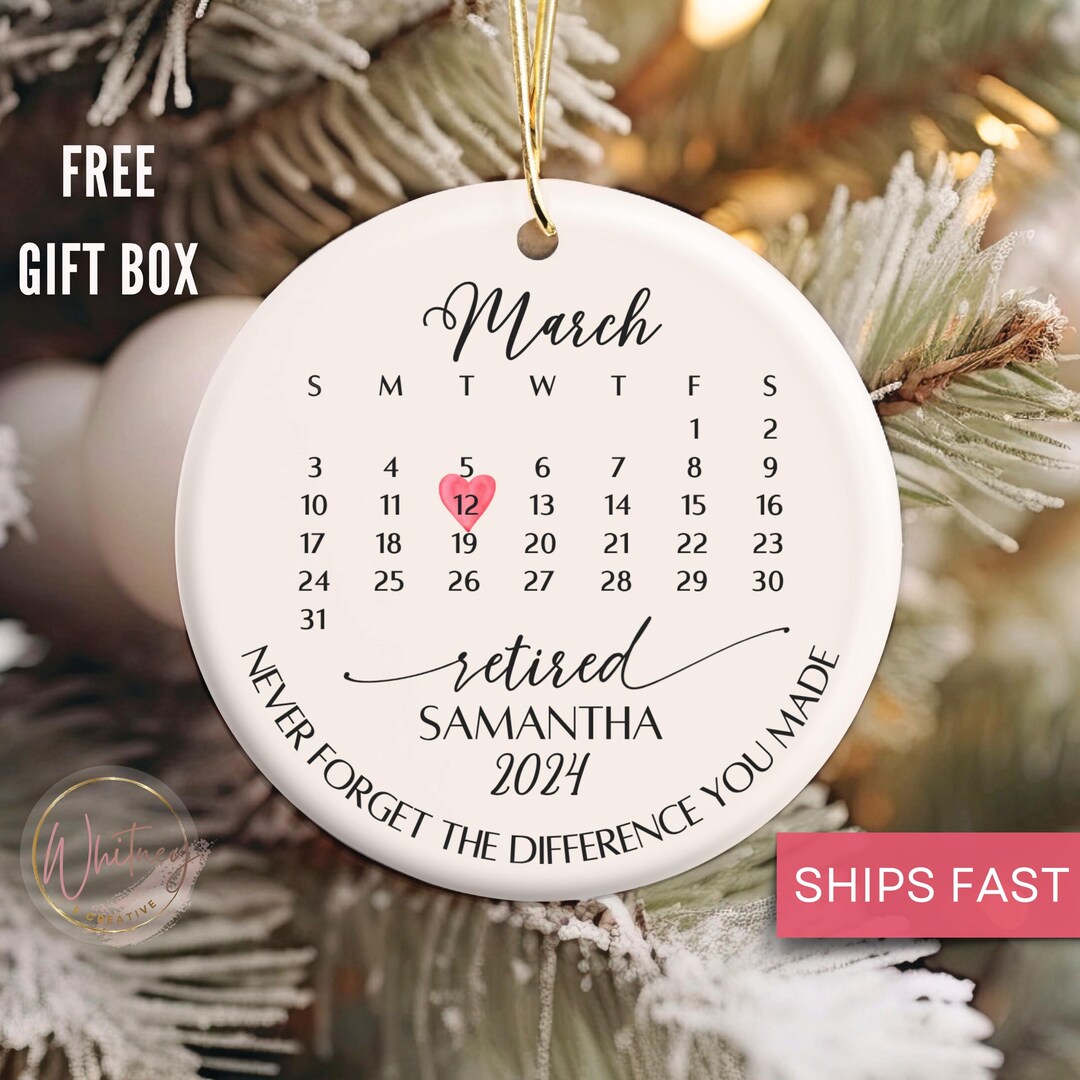 Personalized Retirement Ornament 2024, Retirement Christmas Ornament ...