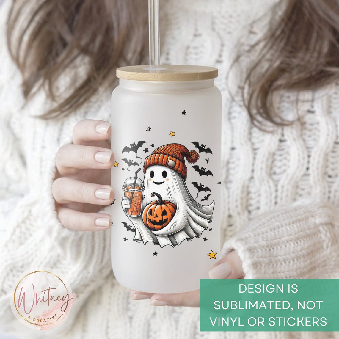 Personalized Cute Ghost Cup, Halloween Ghost Coffee Tumbler, Bougie ...