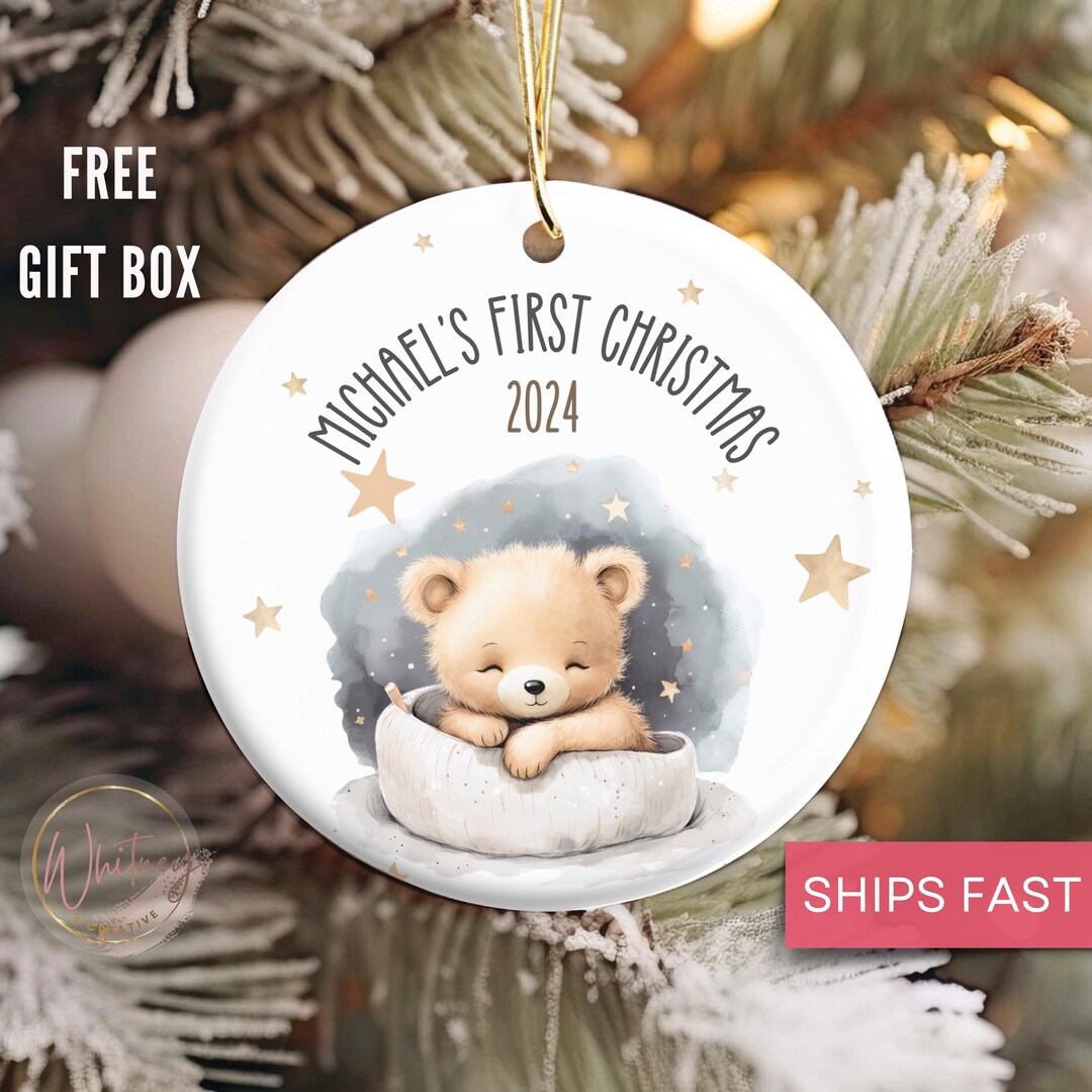 Personalized Babys First Christmas Ornament, Custom Baby First Ornament ...