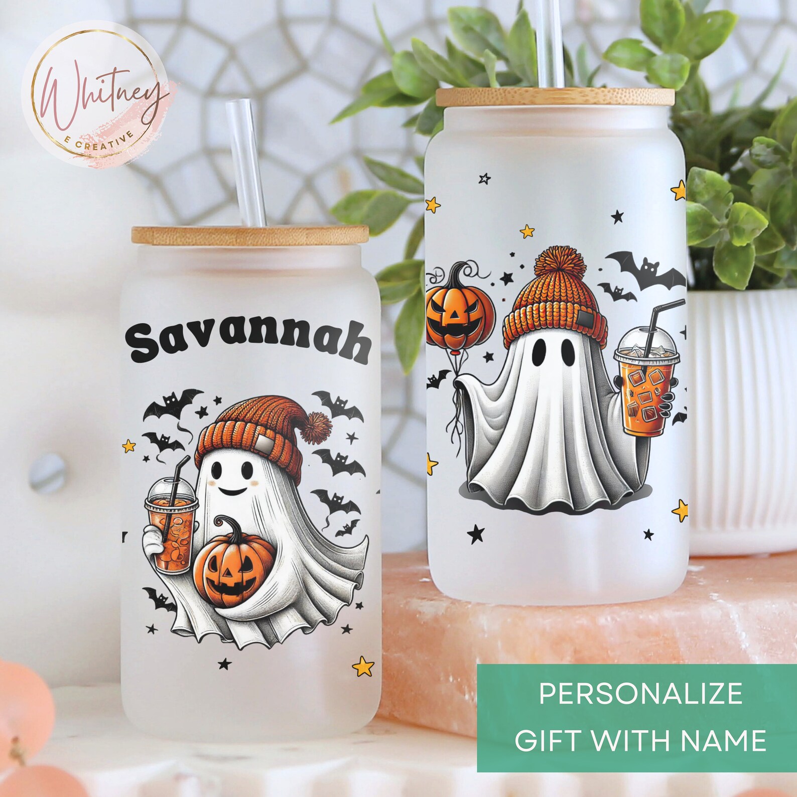 Personalized Cute Ghost Cup, Halloween Ghost Coffee Tumbler, Bougie ...
