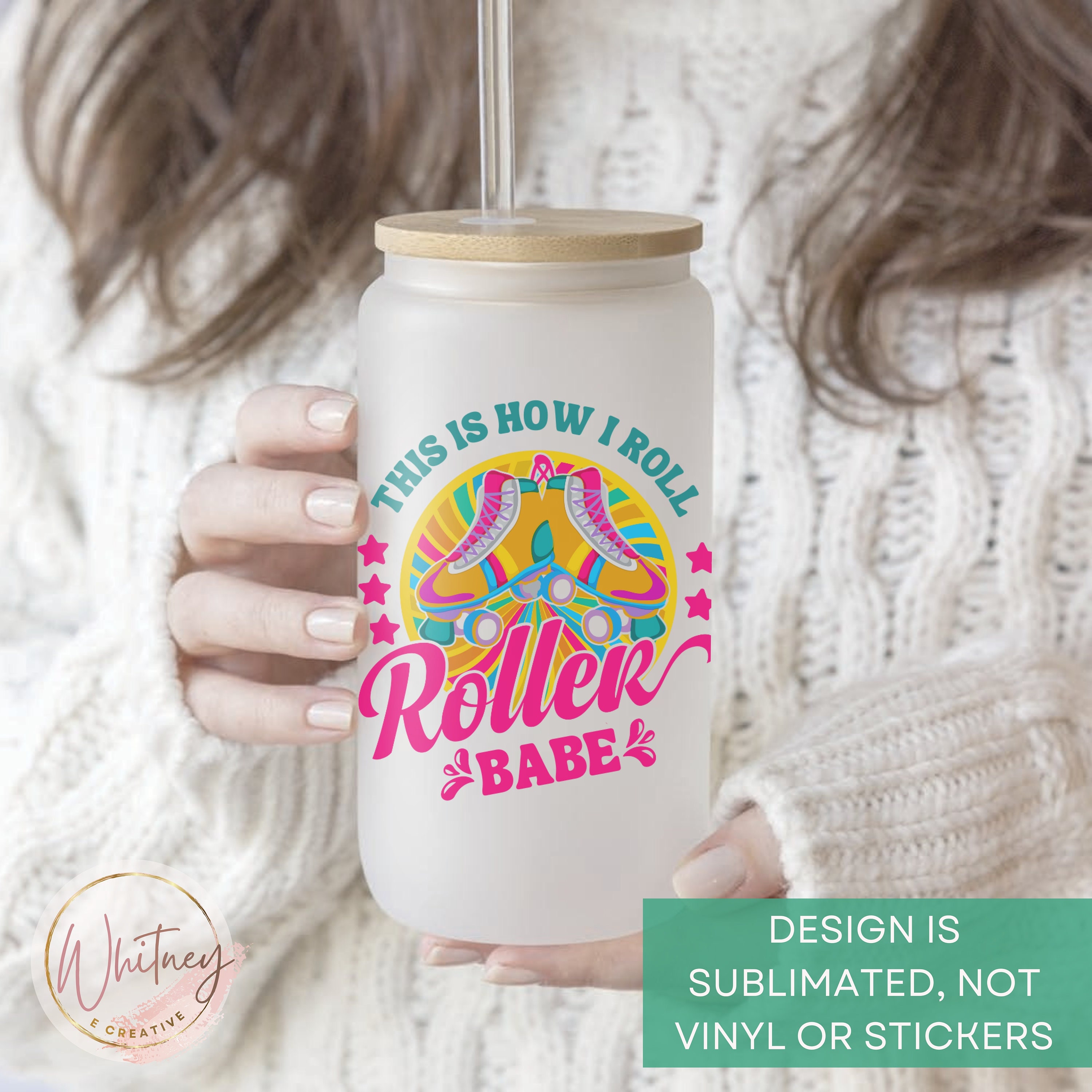 Personalized Roller Skater Tumbler, Custom Roller Skater Frosted Coffee ...