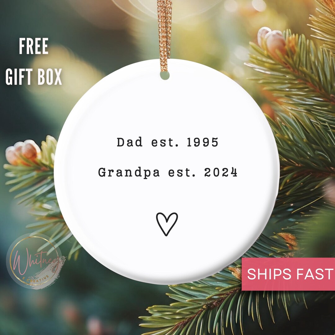 Personalized Grandpa Ornament, Custom Grandpa Gift, Grandpa Pregnancy ...