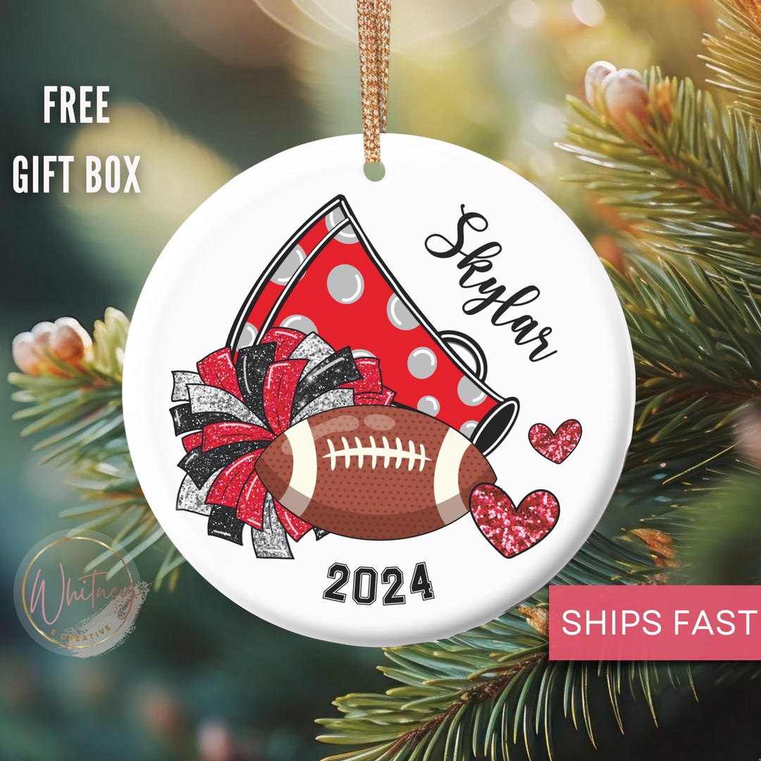 Personalized Cheer Ornament, Custom Cheerleader Ornament Cheerleading ...