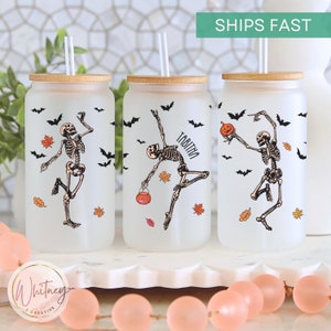 Personalized Halloween Dancing Skeleton Tumbler, Halloween Frosted ...