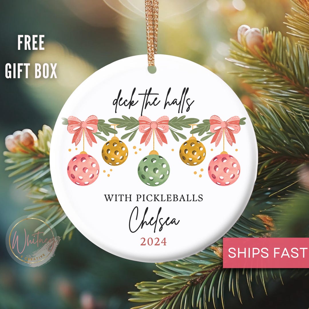 Personalized Pickleball Ornament, Custom Pickleball Partner Gift ...