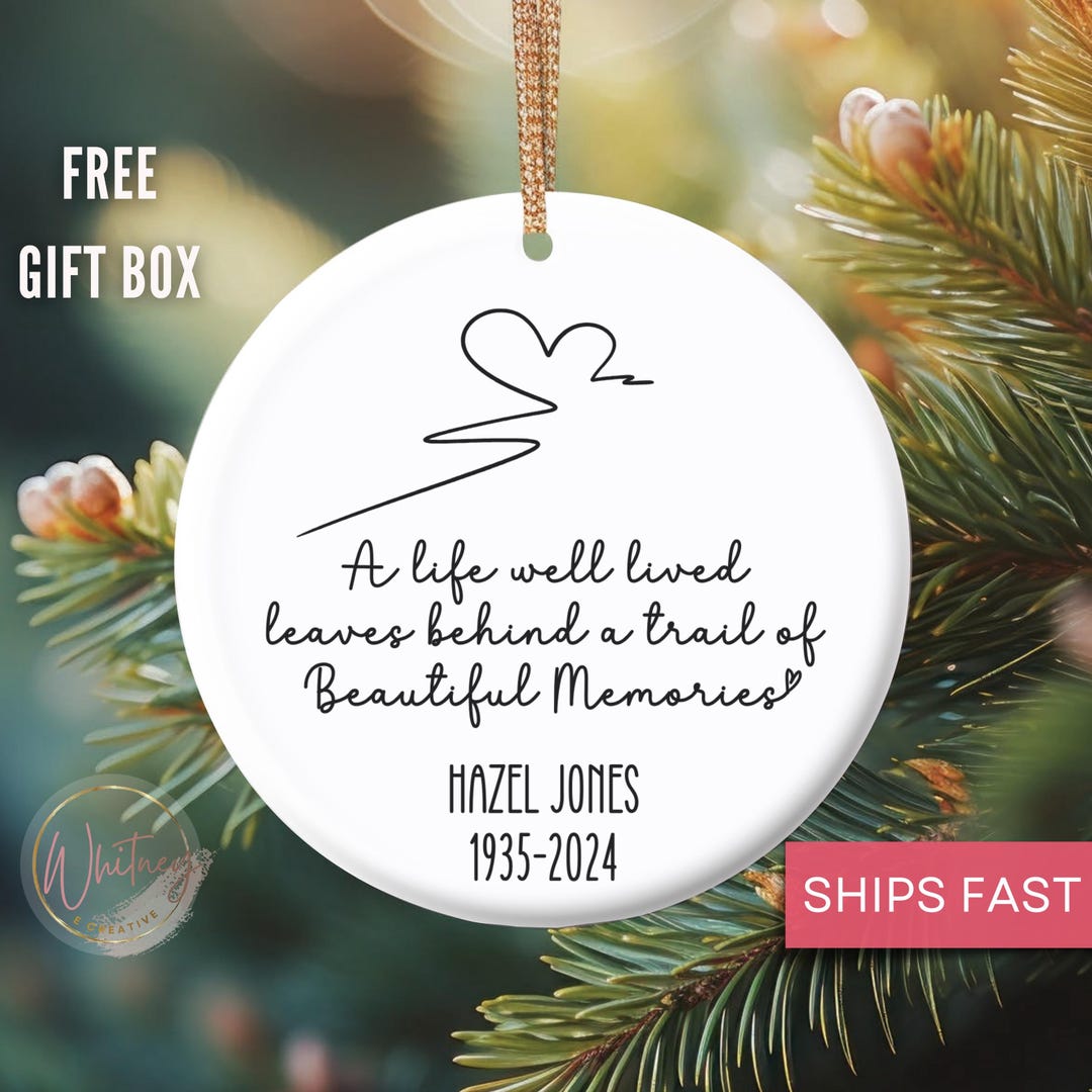 Personalized Memorial Sympathy Ornament, Custom Memorial Ornament in ...