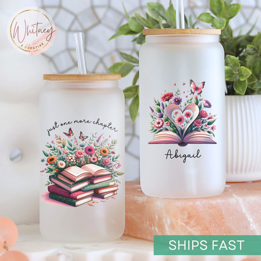 Personalized Book Lover Tumbler, Custom Just One More Chapter Book Cup ...
