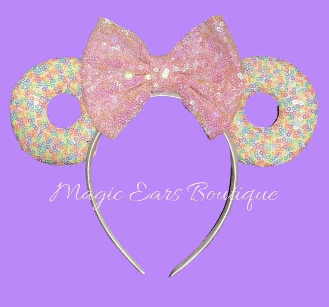Donut Ears Pastel Ears Pink Donut Ears Teal Sequin Ears - Etsy