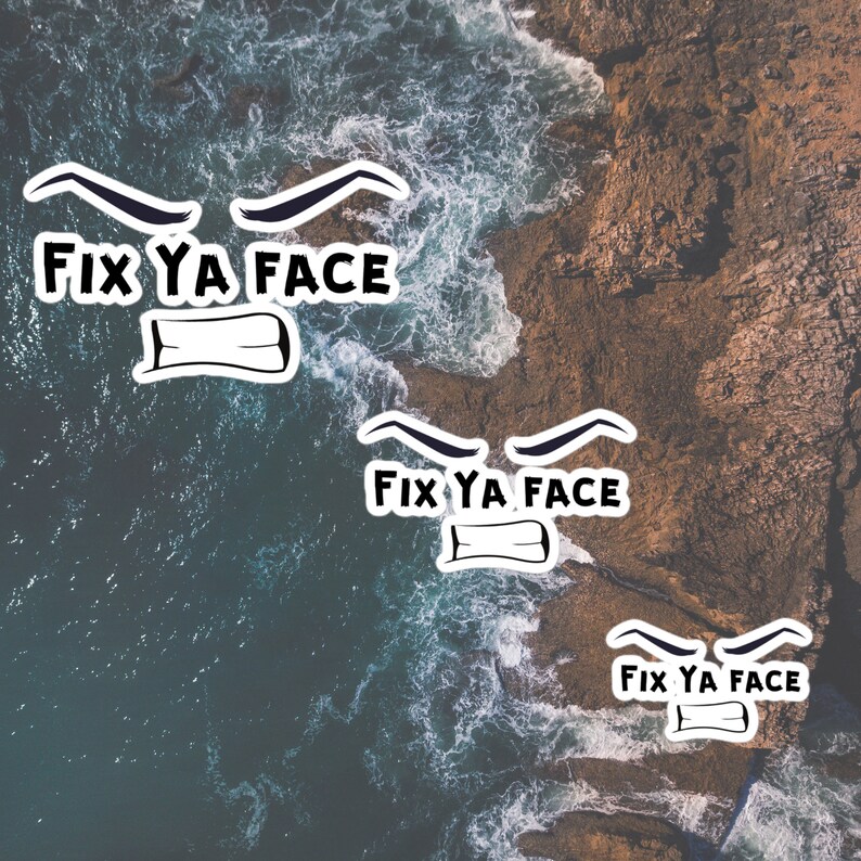 Fix Ya Face Vinyl Sticker / Hawaii Sticker / Local Sticker / Pidgin ...