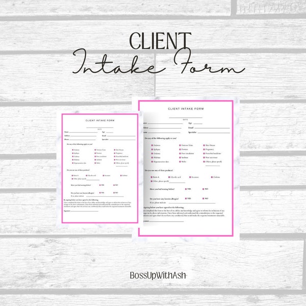 New Client Form Spa - Etsy