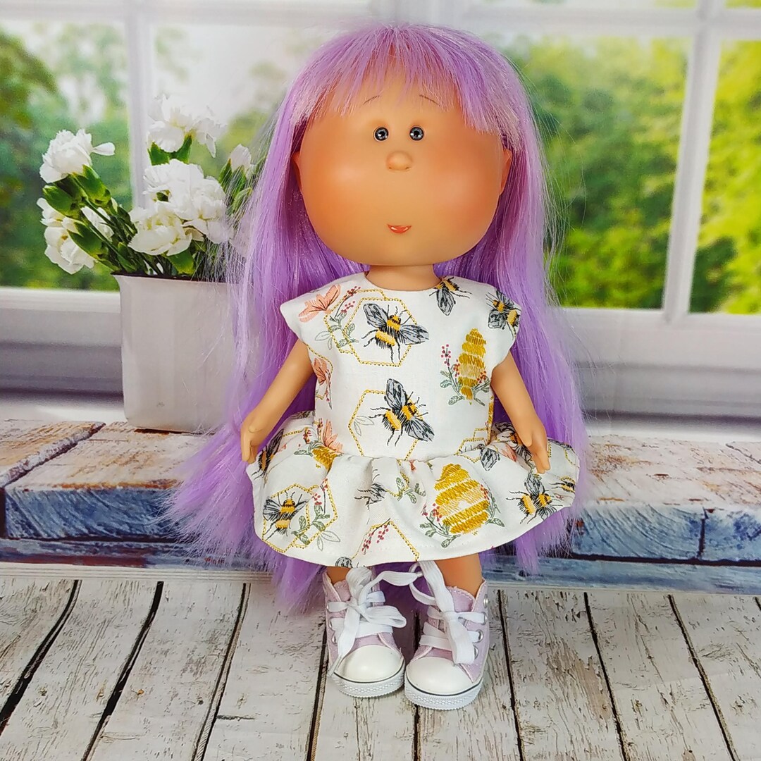 Doll Mia 12 '' Dressed Girl From Nines Donil Lavender Doll Bee Dress - Etsy