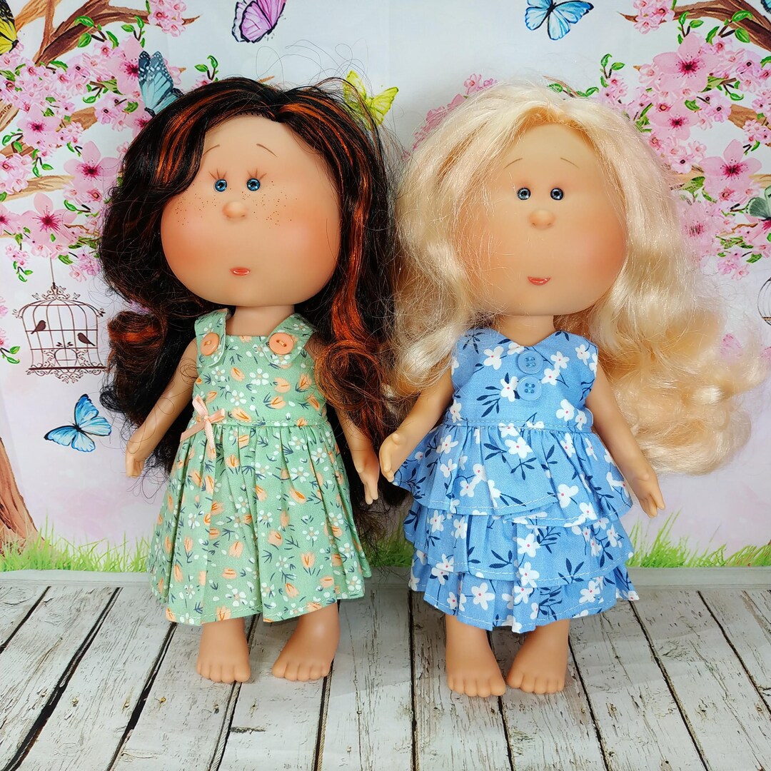 Doll Mia 12'' Dressed Girl From Nines D'onil Blue Green Dress - Etsy