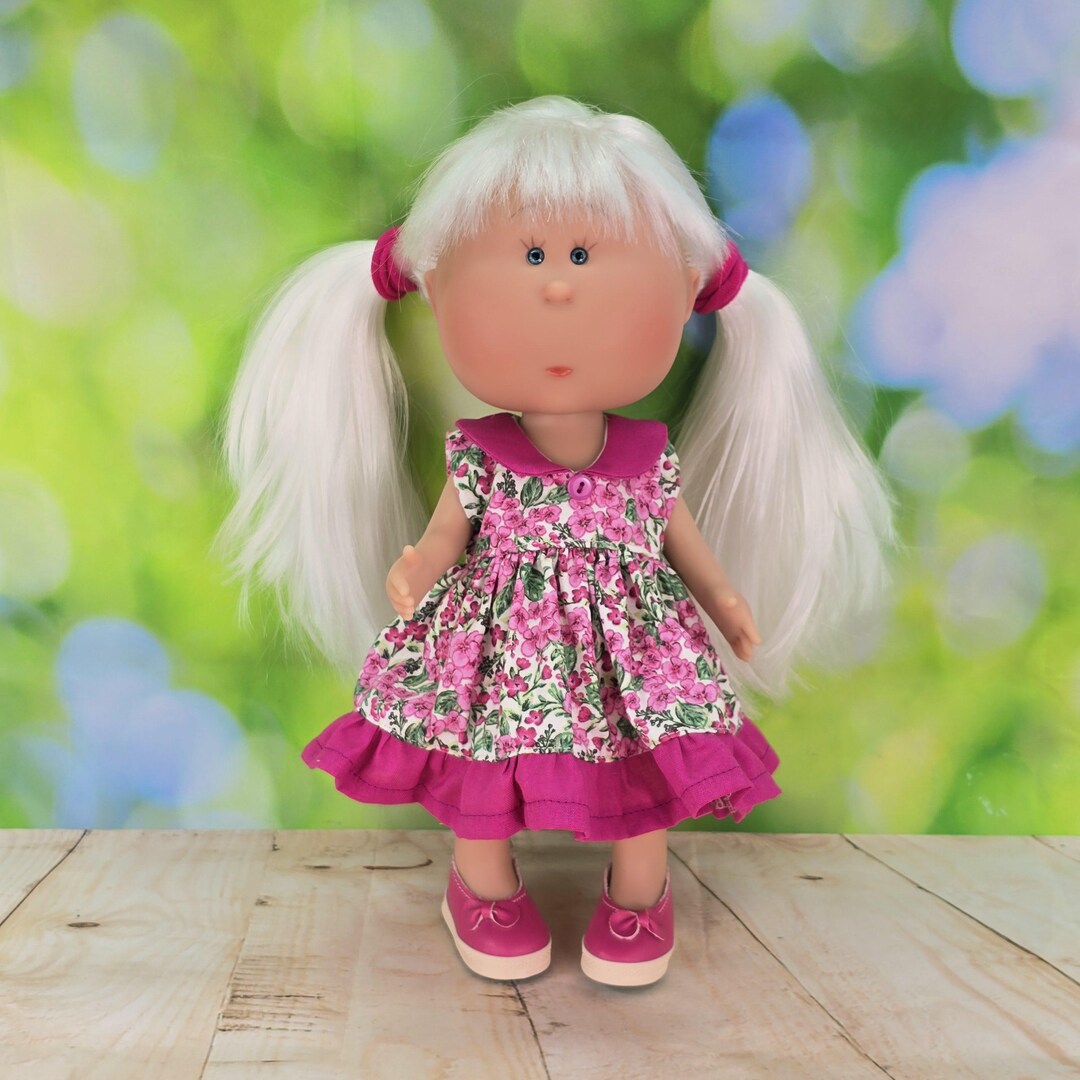 Doll Mia 12'' From Nines D'onil White Girl Pink Dress - Etsy