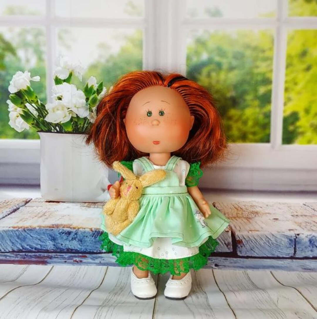 Mini Doll Mio 9'' From Nines D'onil Dressed Girl Black-mahogany Hair - Etsy