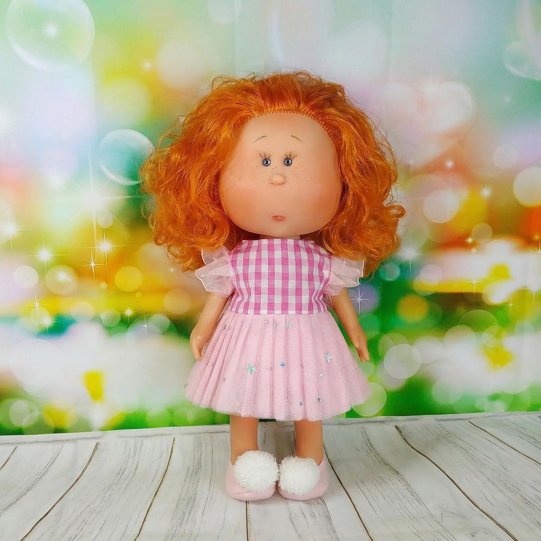 Doll Mia 12'' Red Girl From Nines Red Curly Hair Pink Dress - Etsy