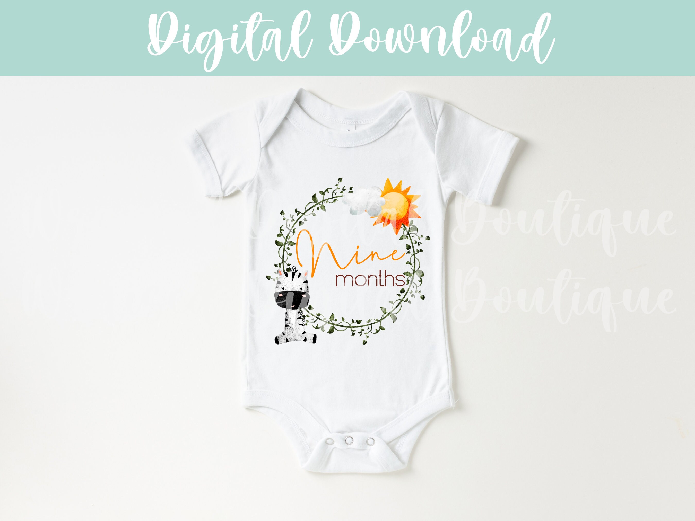 Safari Animals Nine Month Baby PNG Baby's 9th Month PNG, Jungle Animals ...