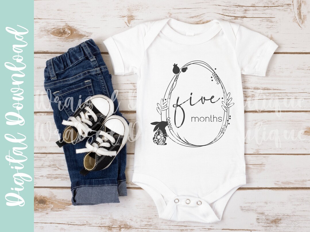 Easter Five Month Baby PNG Baby Monthly Milestone PNG, Five Month PNG ...