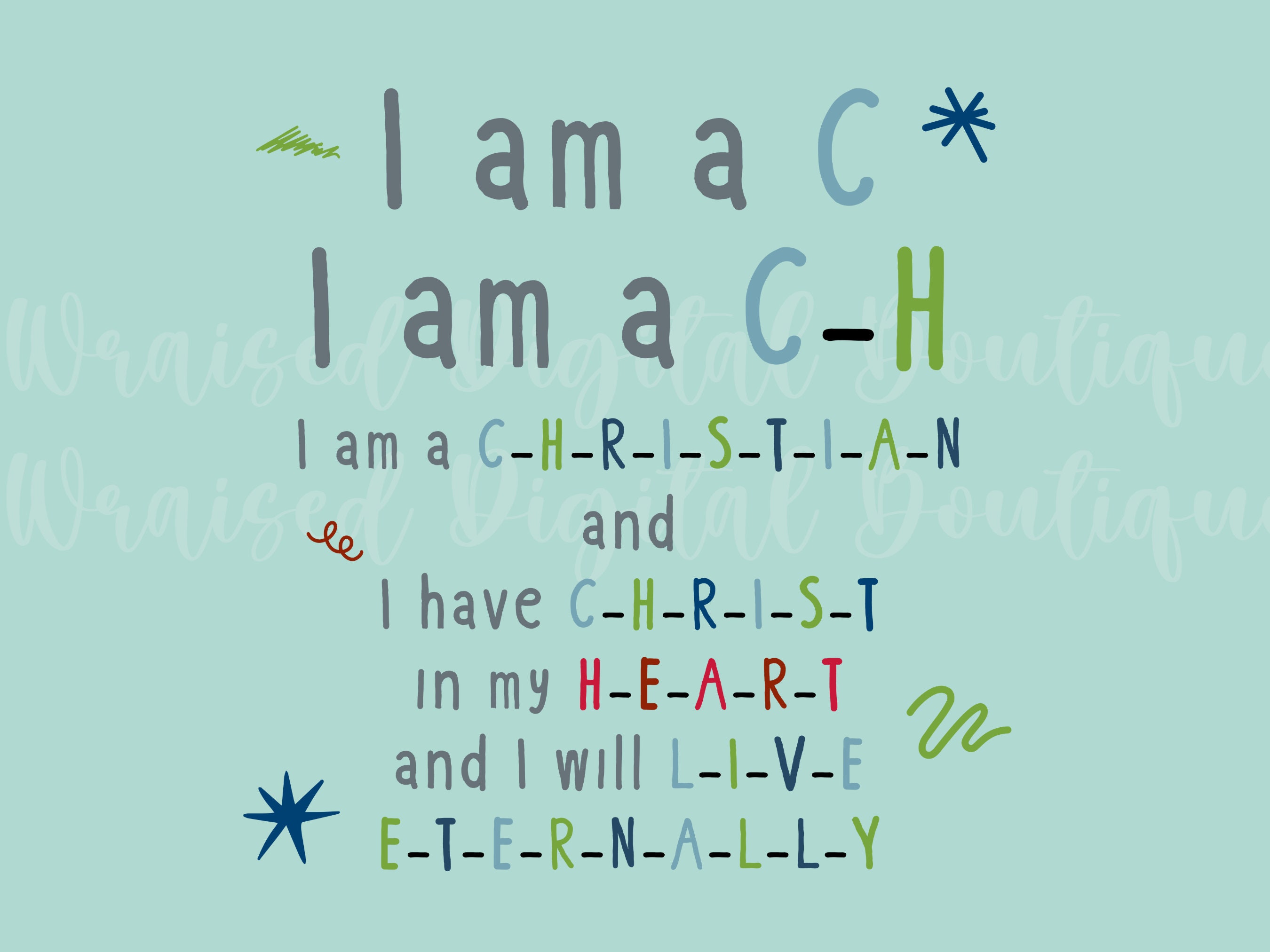 I Am A Christian PNG Christian Kids Song PNG, Kids Sublimation Digital ...