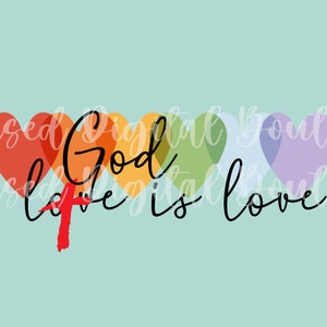 God is Love PNG Bible Verse Clipart, Love is Love PNG, Rainbow Png ...