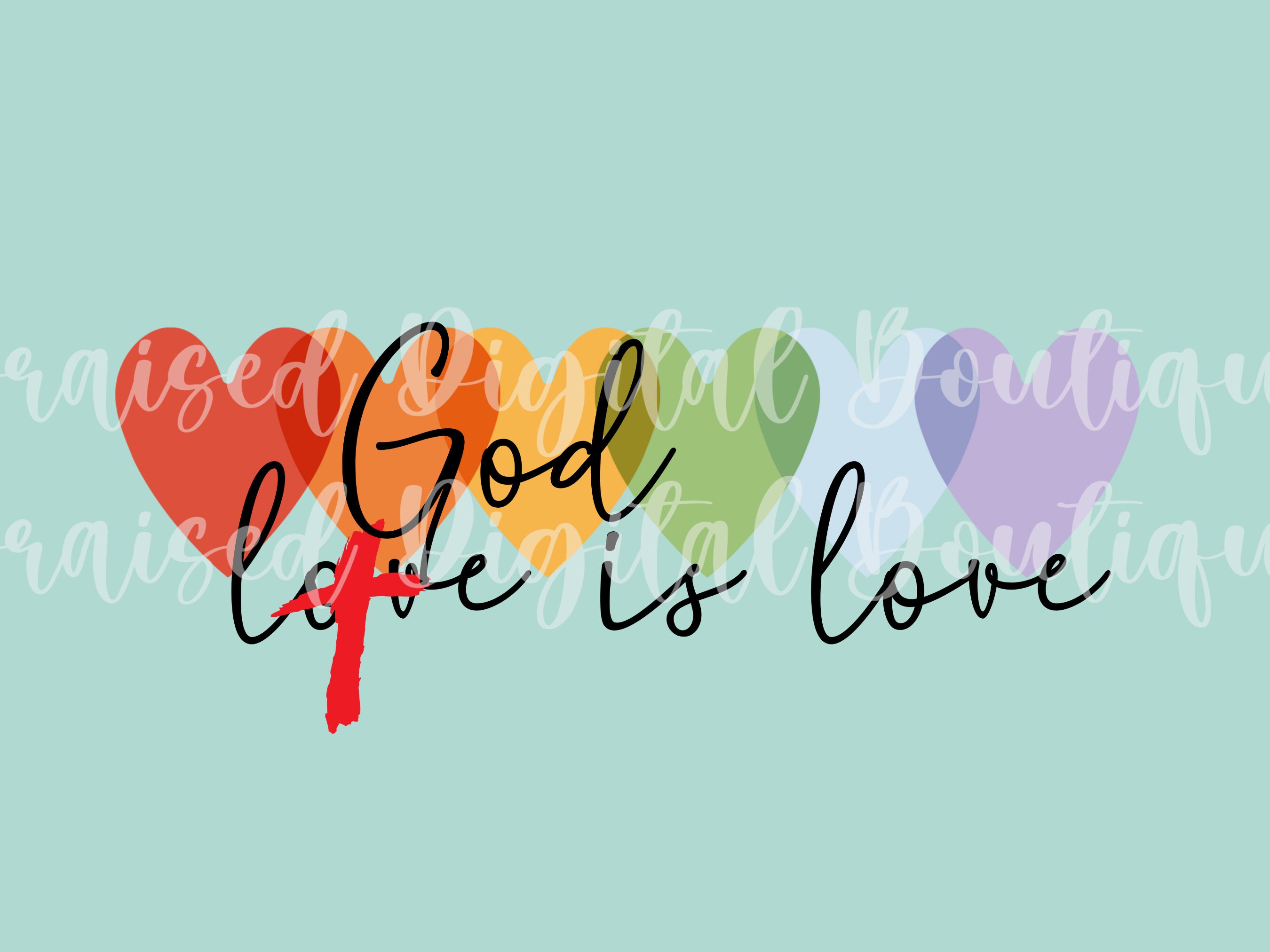 God is Love PNG Bible Verse Clipart, Love is Love PNG, Rainbow Png ...