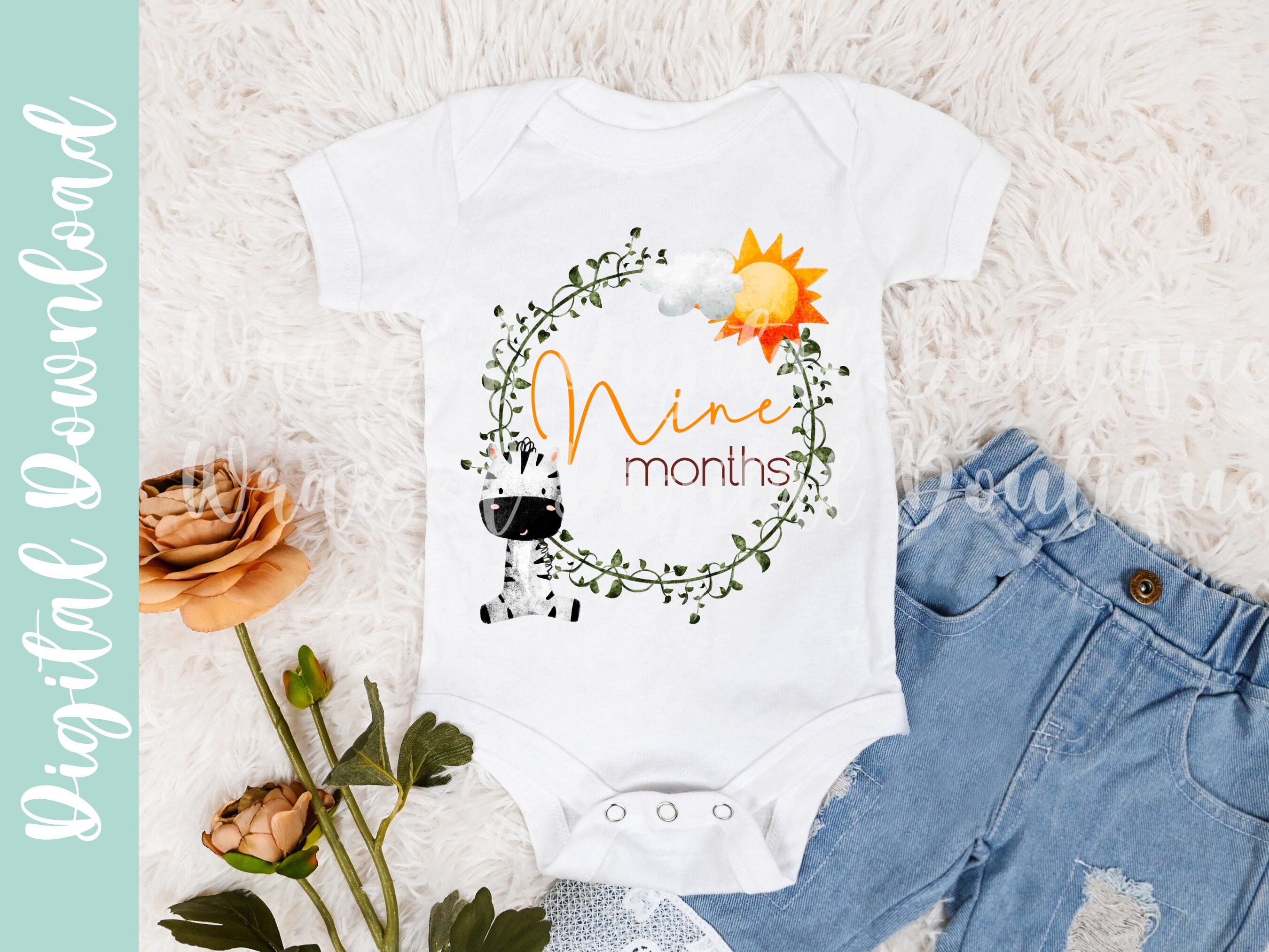 Safari Animals Nine Month Baby PNG Baby's 9th Month PNG, Jungle Animals ...