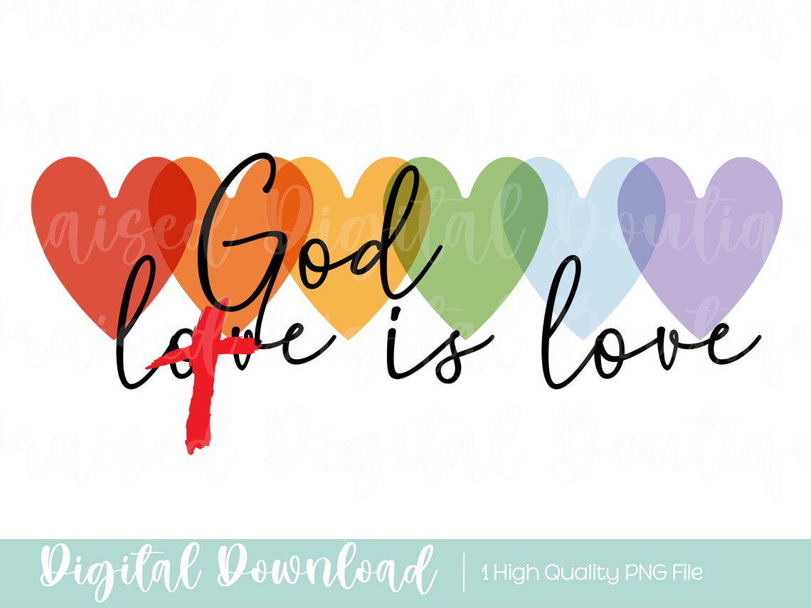 God is Love PNG Bible Verse Clipart, Love is Love PNG, Rainbow Png ...
